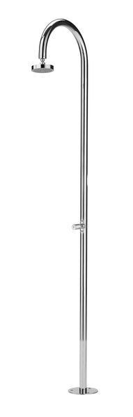 Outdoor Shower Co 5” Shower Head - Pull Chain Valve Handle- 316 Marine ...