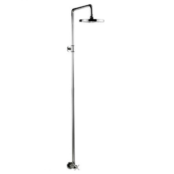 Outdoor Shower Co. Cross Handle Valve, 8” Disk Shower Head CAP-115AAS ...